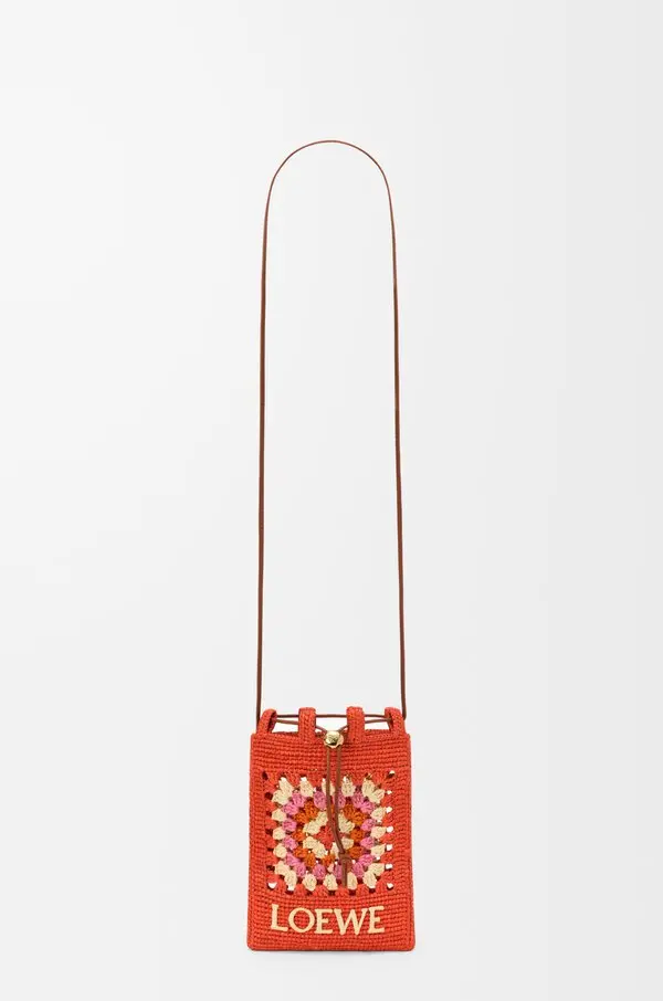 Loewe Crocheted Raffia Drawstring Bag