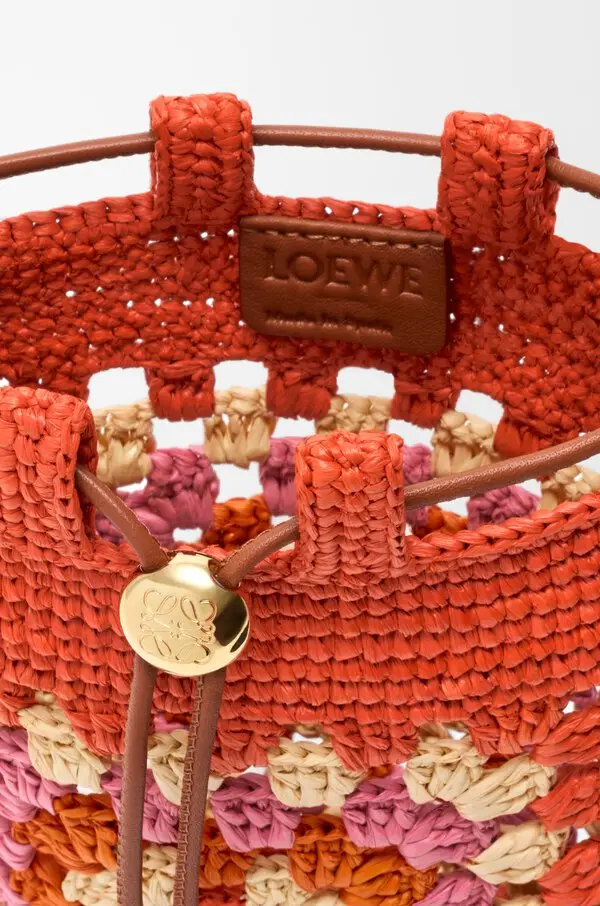 Loewe Crocheted Raffia Drawstring Bag