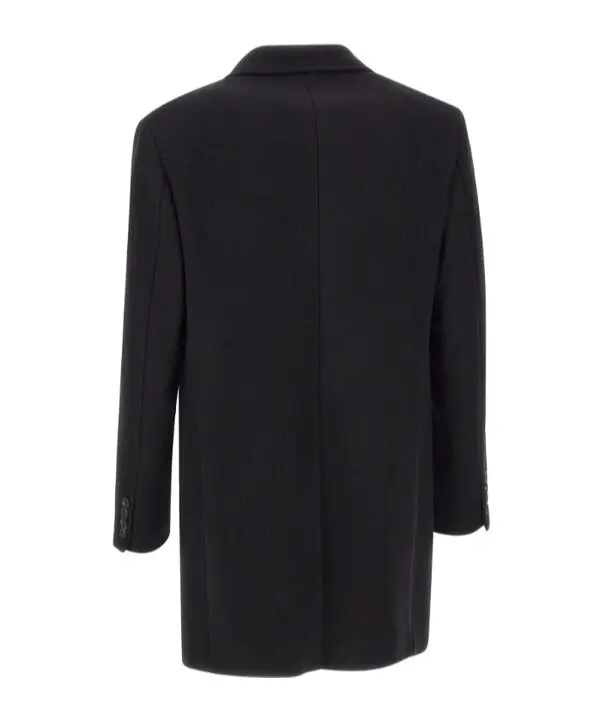 MANUEL RITZ Notched Lapel Wool Coat - Black