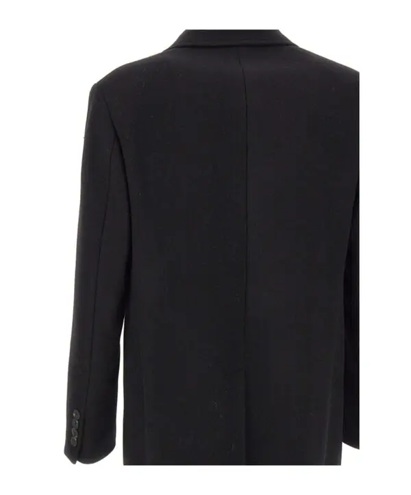 MANUEL RITZ Notched Lapel Wool Coat - Black
