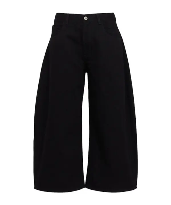 Attico Curved Cropped Jeans - Black