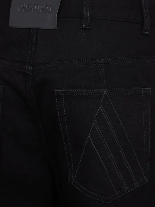 Attico Curved Cropped Jeans - Black