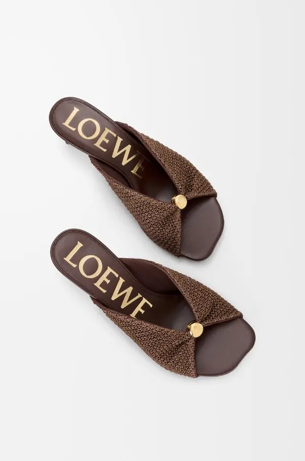 Loewe Raffia Effect Sandals With Logo Detail