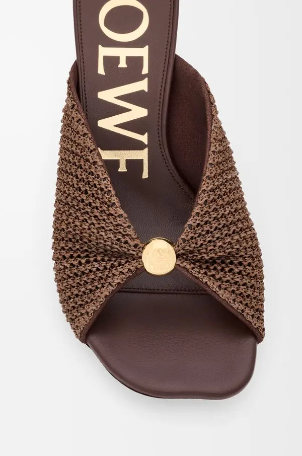 Loewe Raffia Effect Sandals With Logo Detail