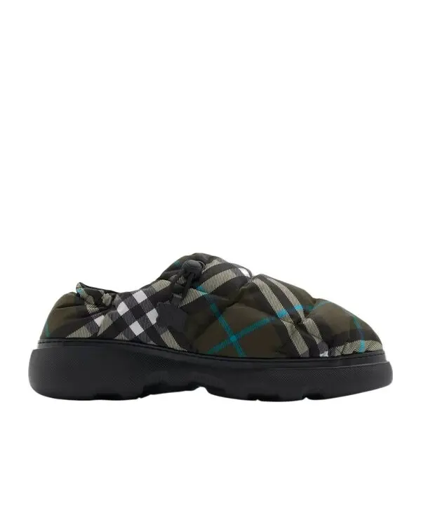 Burberry Checked Padded Slippers - Black