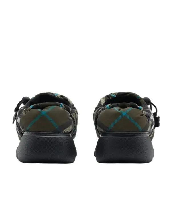 Burberry Checked Padded Slippers - Black