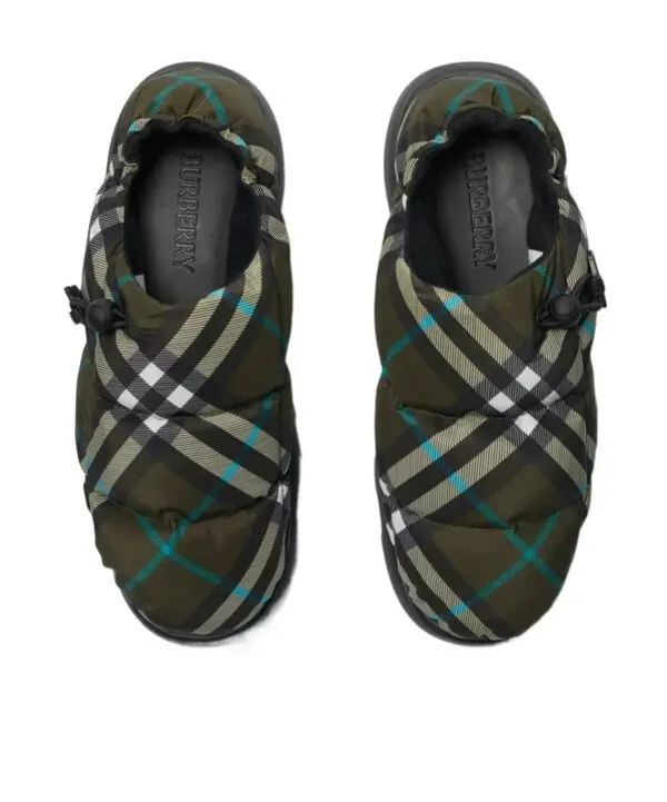 Burberry Checked Padded Slippers - Black