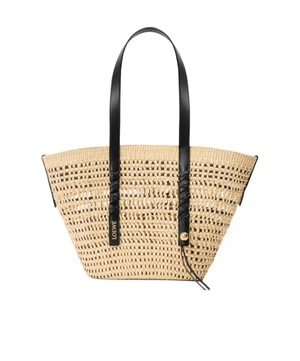 Loewe Medium Braid Basket Bag - Natural/black
