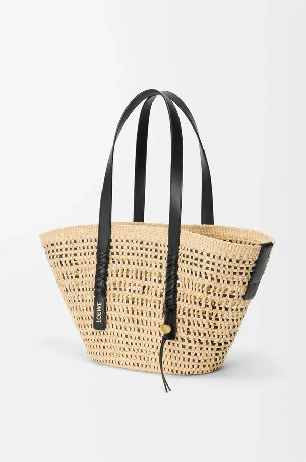 Loewe Medium Braid Basket Bag - Natural/black