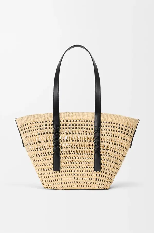 Loewe Medium Braid Basket Bag - Natural/black