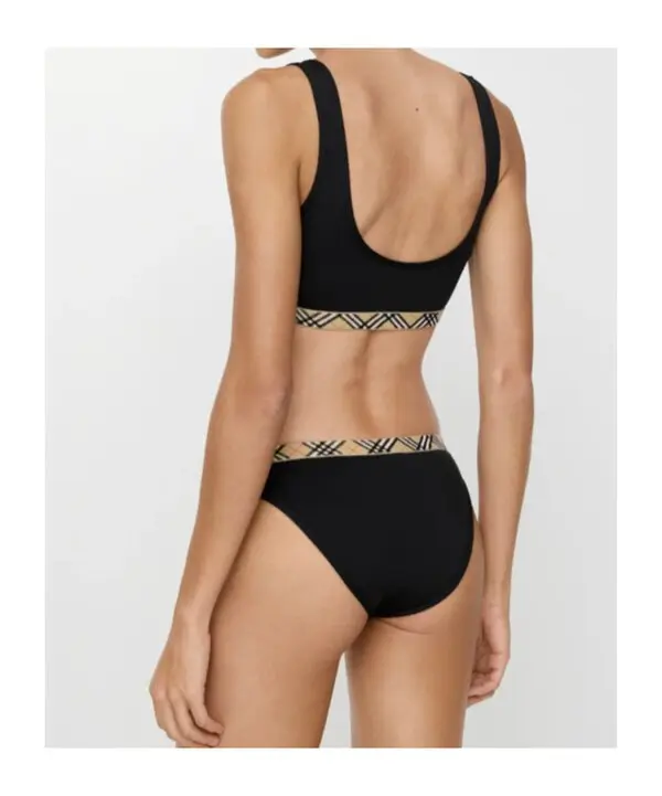 Burberry Samphire Check Crop Bikini Top