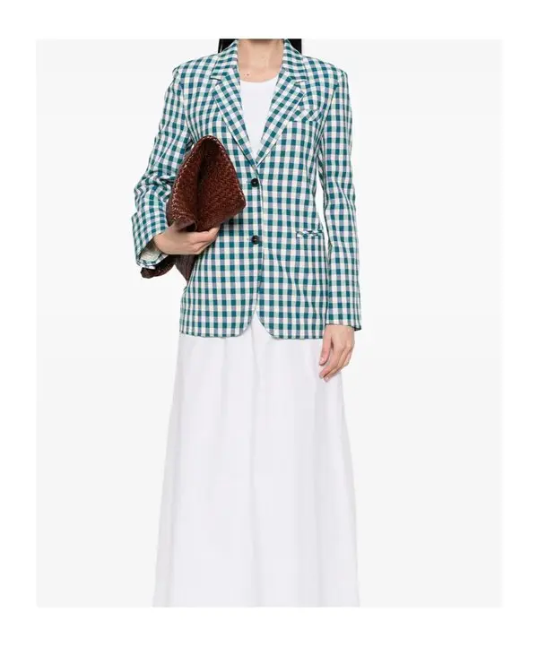 FORTE_FORTE Cotton Gingham Oversized Jacket