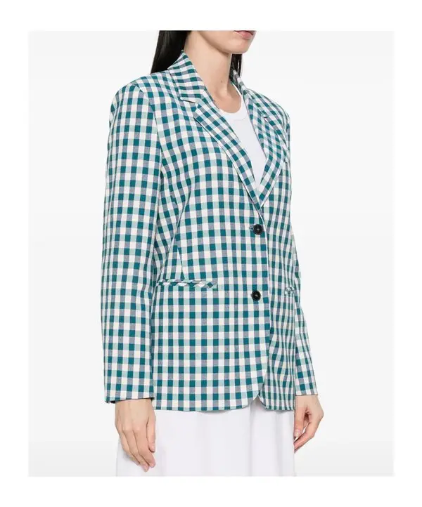 FORTE_FORTE Cotton Gingham Oversized Jacket