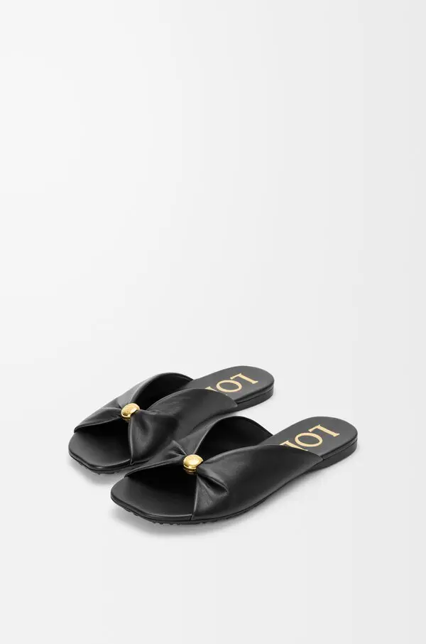 Loewe Nappa Lambskin Flat Sandals With Anagram Detail