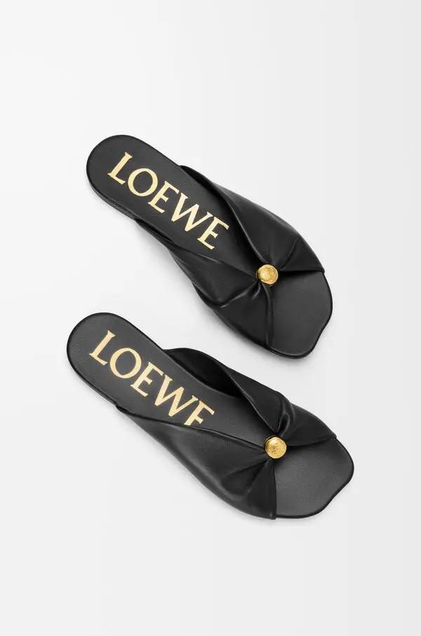 Loewe Nappa Lambskin Flat Sandals With Anagram Detail
