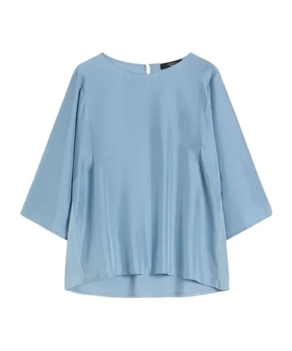 Max Mara Crew Neck 3/4 Sleeve Top - Light Blue