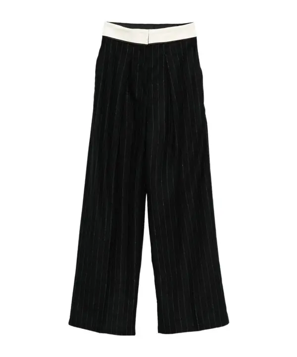 FORTE_FORTE Pinstriped Wide Leg Sartorial Pants