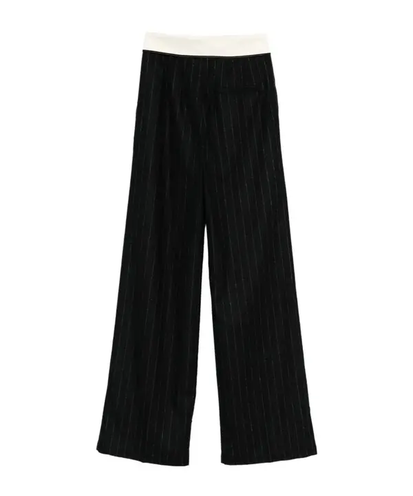 FORTE_FORTE Pinstriped Wide Leg Sartorial Pants