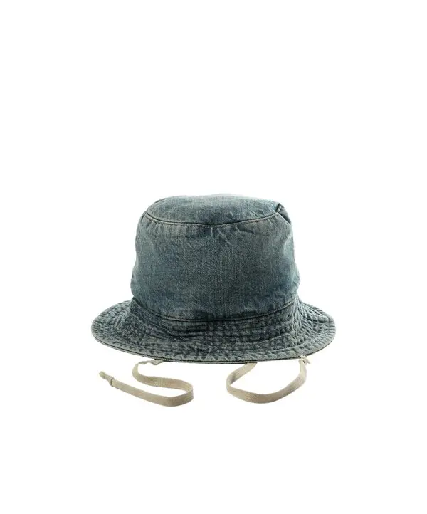 Rick Owens Drawstring Denim Bucket Hat - Gray