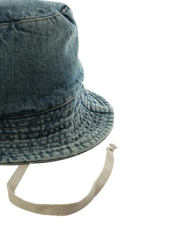 Rick Owens Drawstring Denim Bucket Hat - Gray