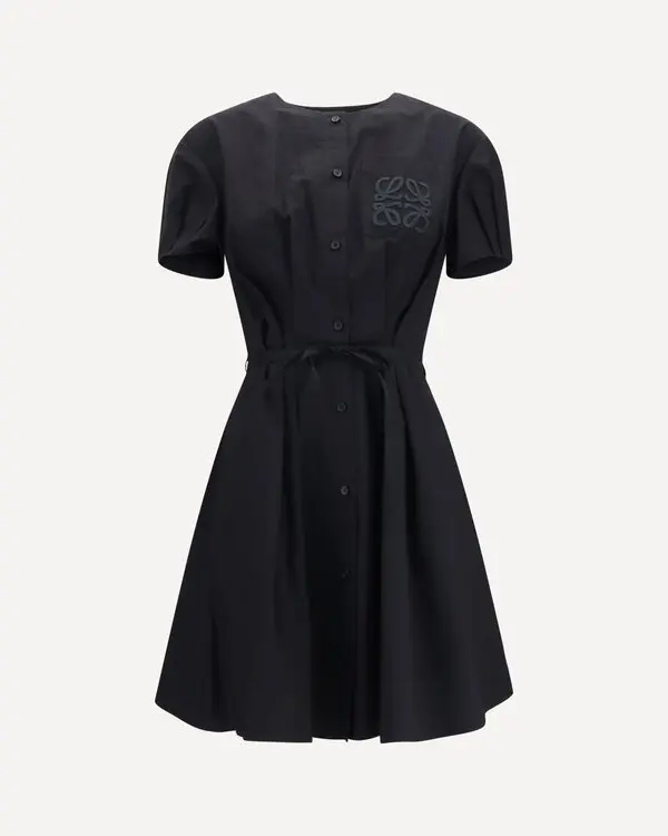 Loewe Belted Pocket Shirt Dress - Black