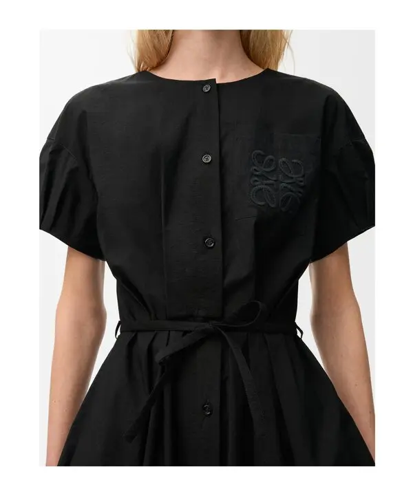 Loewe Belted Pocket Shirt Dress - Black
