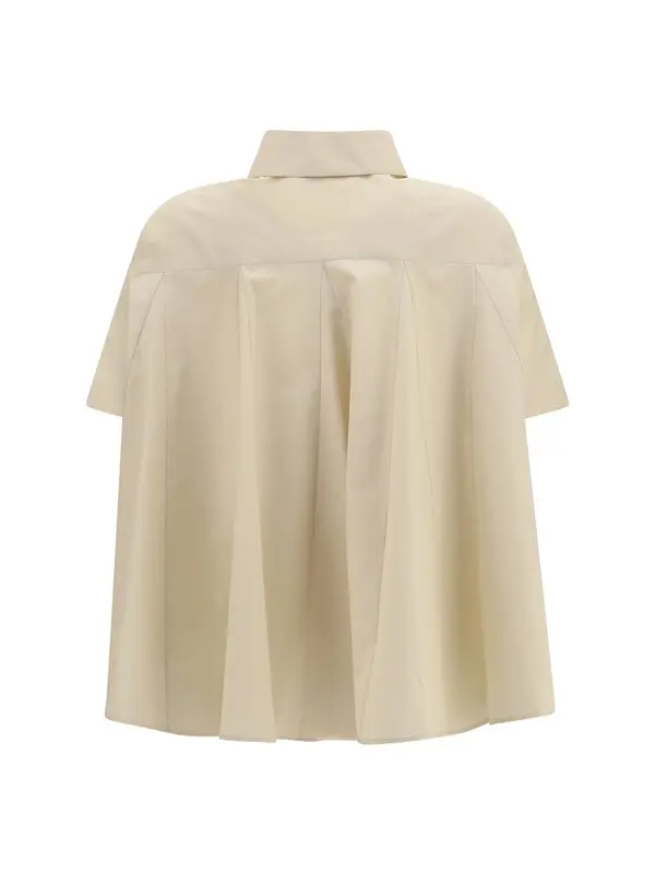 Loewe Short-sleeved Buttoned Shirt With Embroidered Pocket - Light Beige