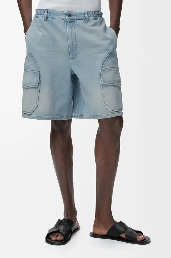 Loewe Denim Cargo Shorts - Blue