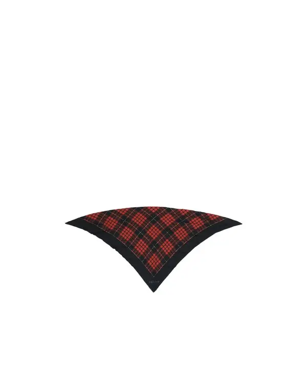 Alexander McQueen Quilted Tartan Scarf - Black/red
