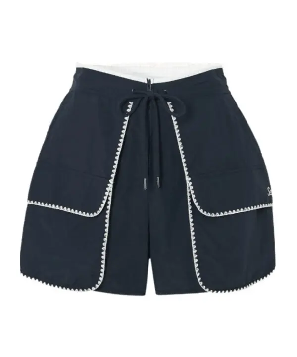 Sea Embroidered Softshell Shorts