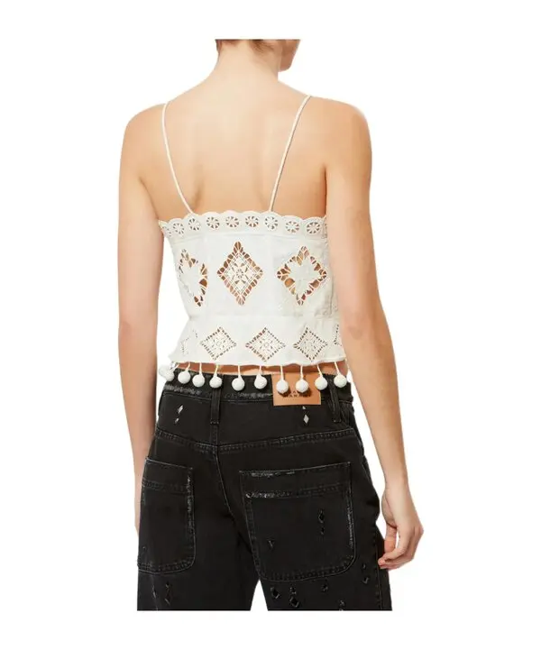 Isabel Marant Étoile Nelssy Top With Pom Pom Detailing - White