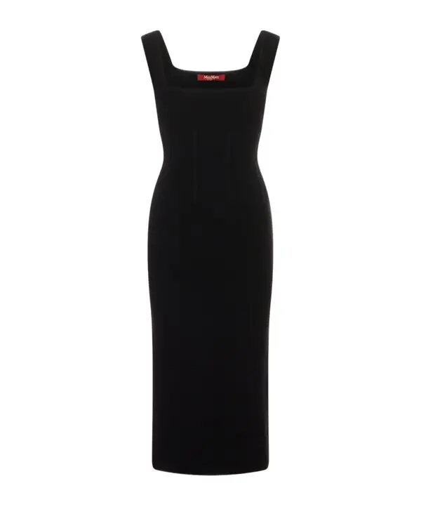 Max Mara Sleeveless Square Neck Dress - Black
