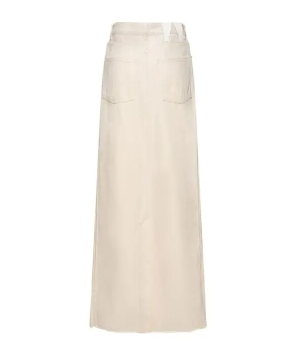 DARKPARK Emma Cotton Denim Midi Skirt - Nude