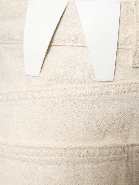 DARKPARK Emma Cotton Denim Midi Skirt - Nude