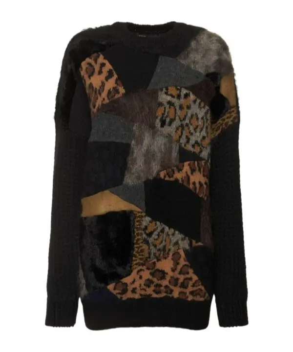 Junya Watanabe Wool Patchwork Oversized Knit Sweater