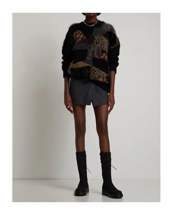 Junya Watanabe Wool Patchwork Oversized Knit Sweater