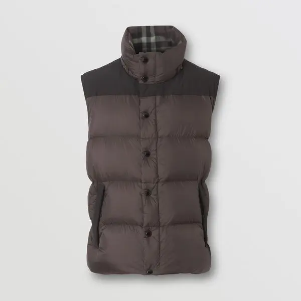 Burberry Detachable Sleeve Padded Coat - Brown