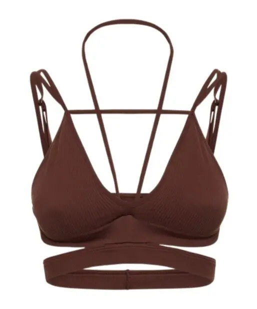 ANDREĀDAMO Ribbed Jersey Bra W/ Straps - Red