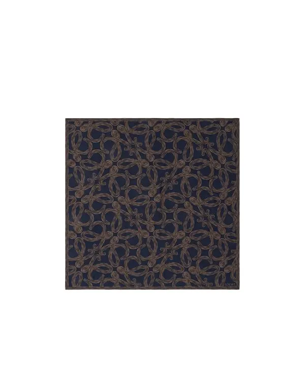 Loewe All-over Anagram Printed Scarf - Navy Blue/brown