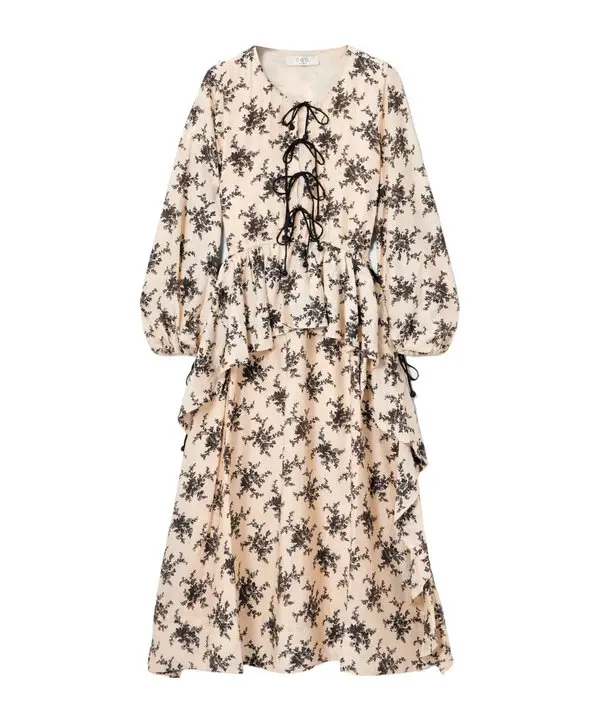 Sea Joan Floral-print Voile Midi Dress - Nude