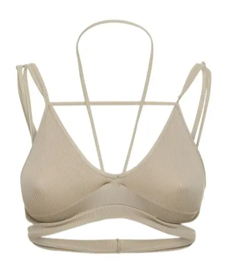 ANDREĀDAMO Ribbed Jersey Bra With Adjustable Straps - Nude