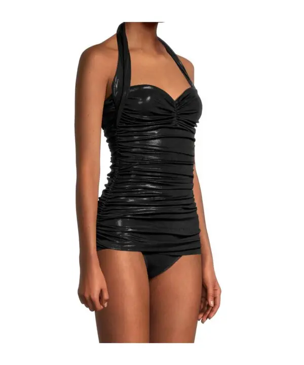 Norma Kamali Bill Mio Lame One-piece Swimsuit
