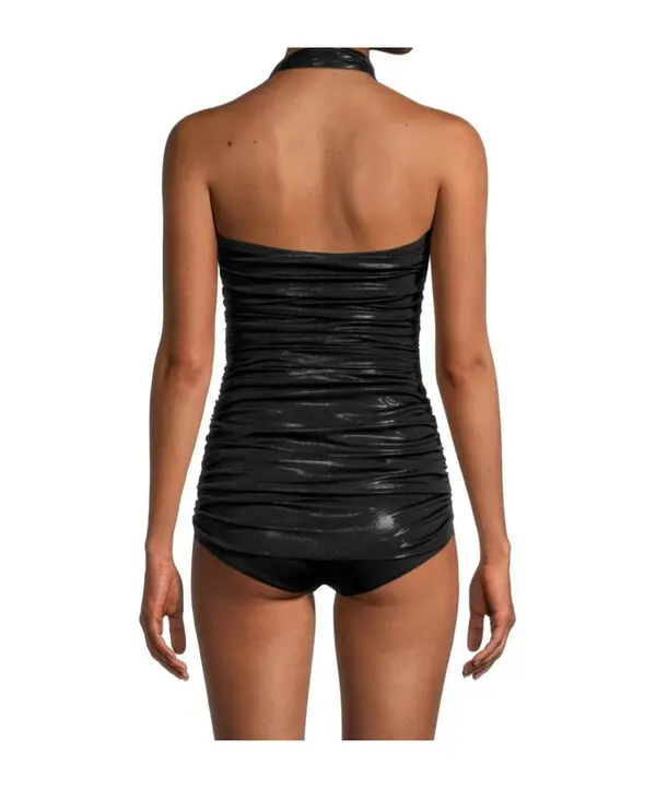 Norma Kamali Bill Mio Lame One-piece Swimsuit