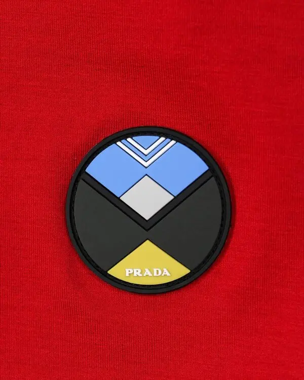 Prada Logo Round-necked T-shirt - Red