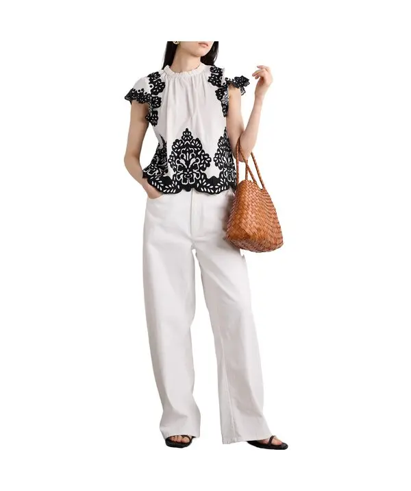 Sea Appliqué Cotton Top