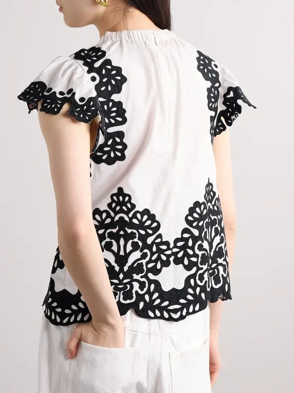Sea Appliqué Cotton Top
