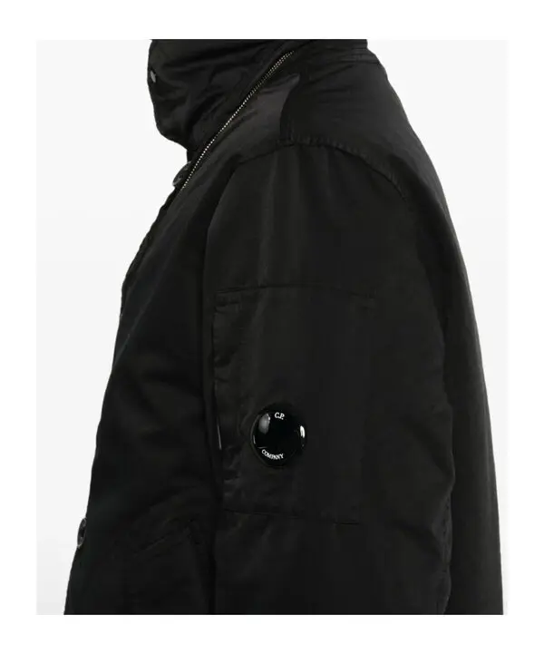 C.P. COMPANY Buttoned Jacket With Concealable Hood And Lens Detail