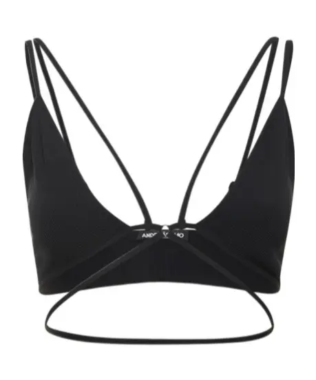 ANDREĀDAMO Ribbed Jersey Bra W/double Straps - Black
