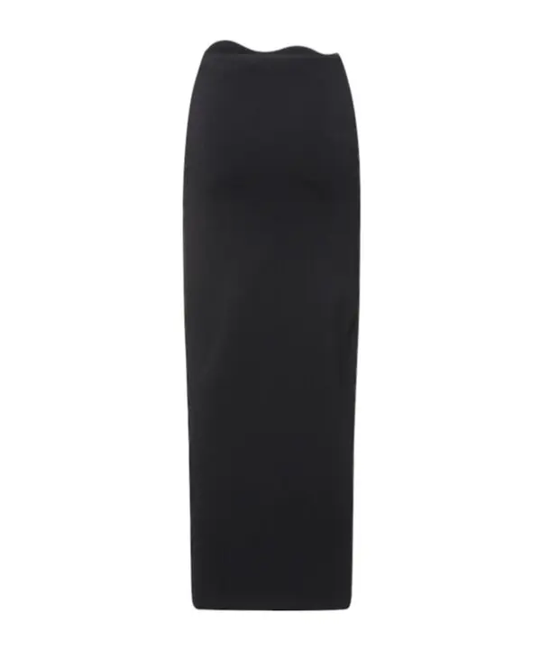 Christopher Esber High Waist Rib Jersey Skirt - Black
