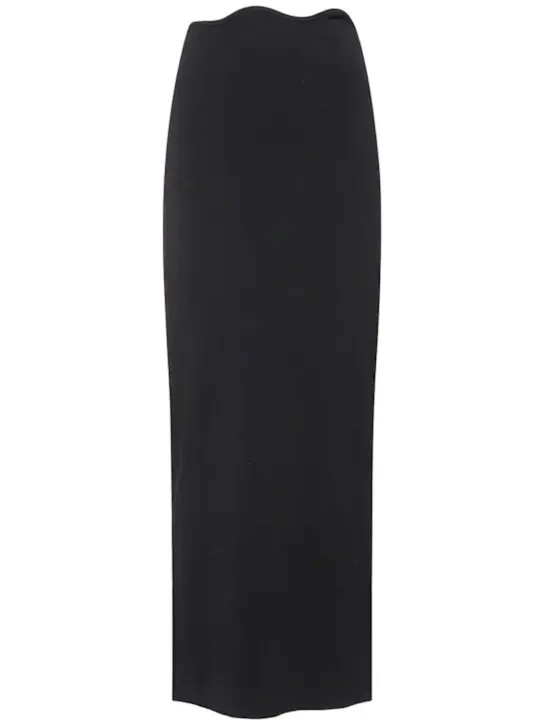 Christopher Esber High Waist Rib Jersey Skirt - Black
